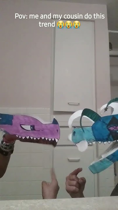 pov: me and my cousin do this trend😭😭😭#trending #paperdragons #dragonfan #puppet #therian # ...