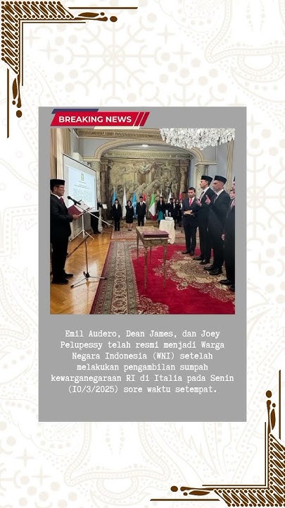 Emil Audero, Dean James, dan Joey Pelupessy telah resmi menjadi WNI #timnasindonesia - YouTube