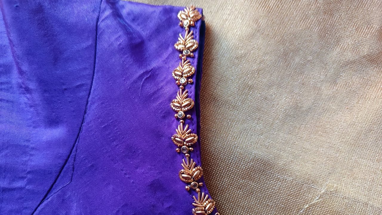 Aari blouse 03/Simple and Unique Aari work blouse design using a normal ...