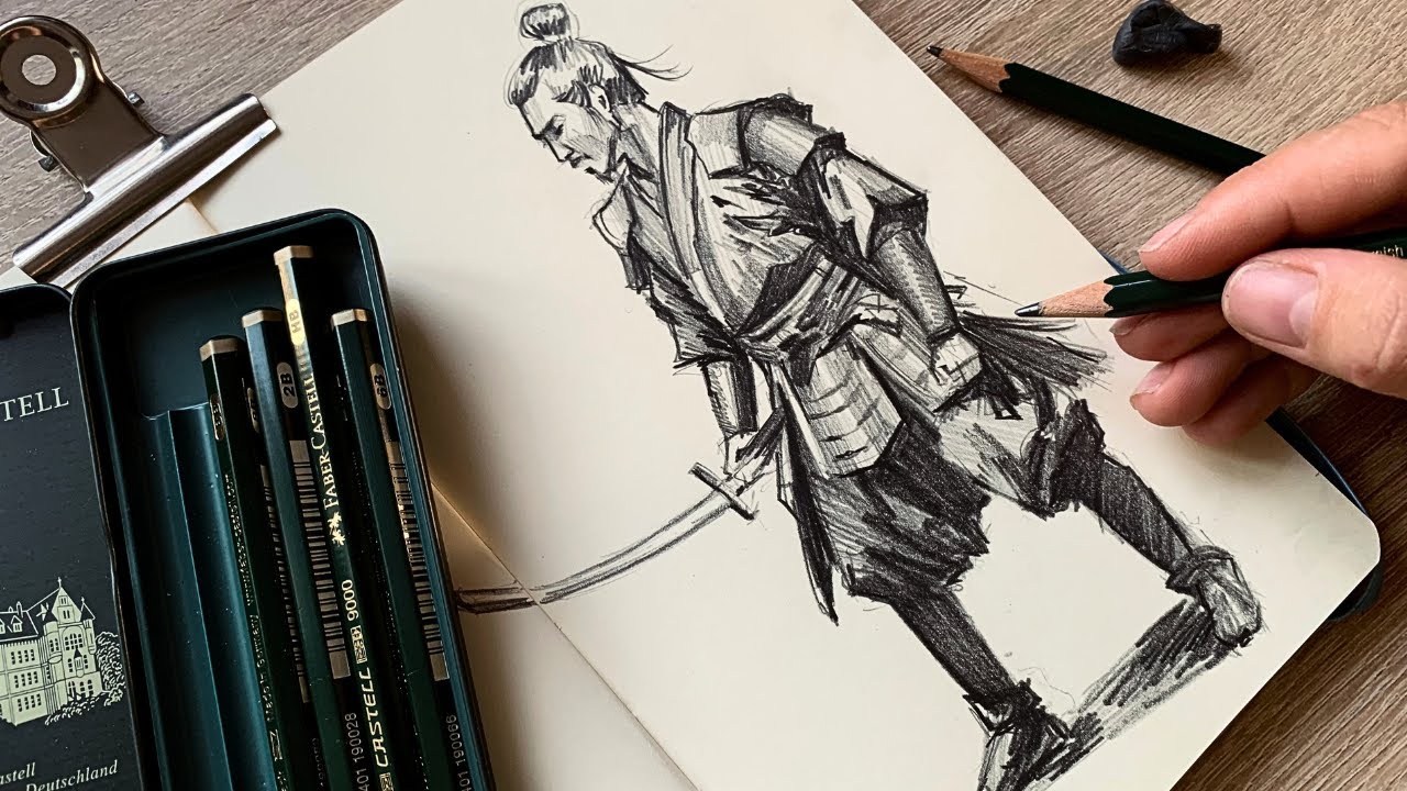 Creating a Samurai's Body with a Pencil: Step-by-Step Drawing - YouTube