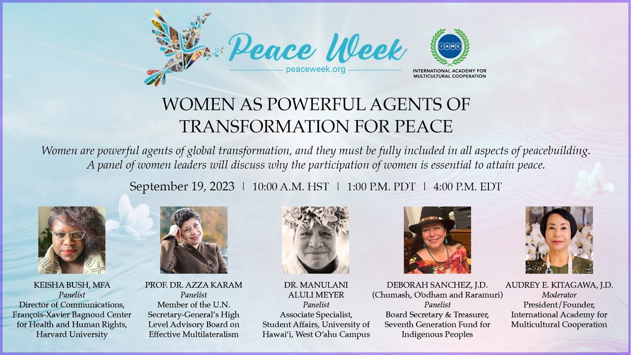 Women as Powerful Agents of Transformation for Peace - YouTube