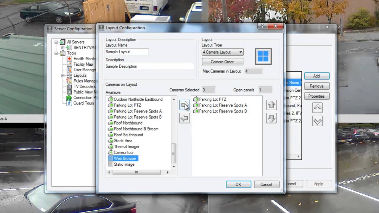 Add a Web Browser to a Layout in Sentry VMS client - YouTube