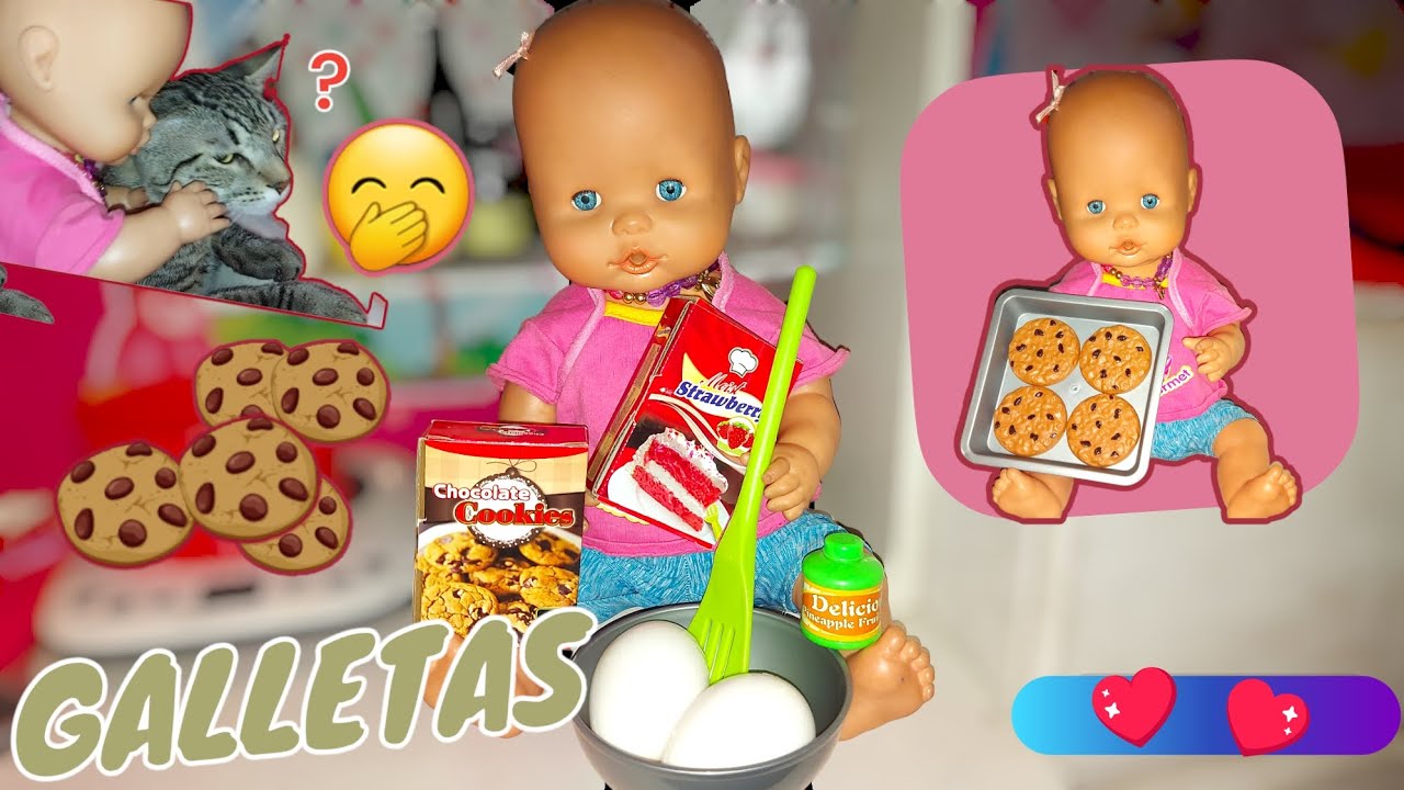 JUGAMOS: PREPARAMOS GALLETAS DE CHOCOLATE CON MI MUÑECA NENUCO LOLA ...