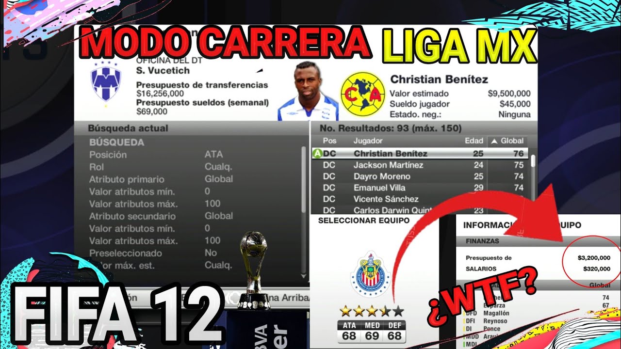 Modo Carrera LIGA MX en FIFA 12 / Menús, Presupuestos, Medias, Fichajes ...
