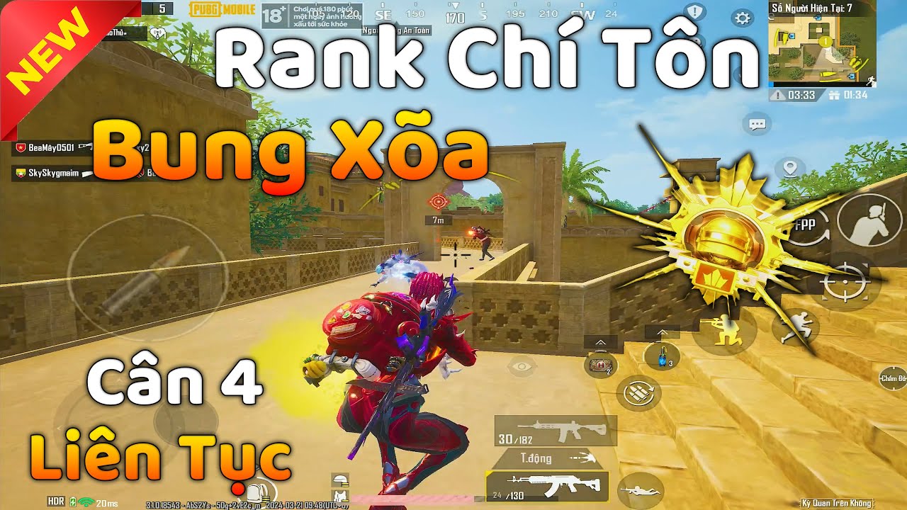 PUBG Mobile - Bung Xõa Solo Rank Chí Tôn Sau 24h Cày và Liên Tiếp Cân 4 Team Cày Chí Tôn - YouTube