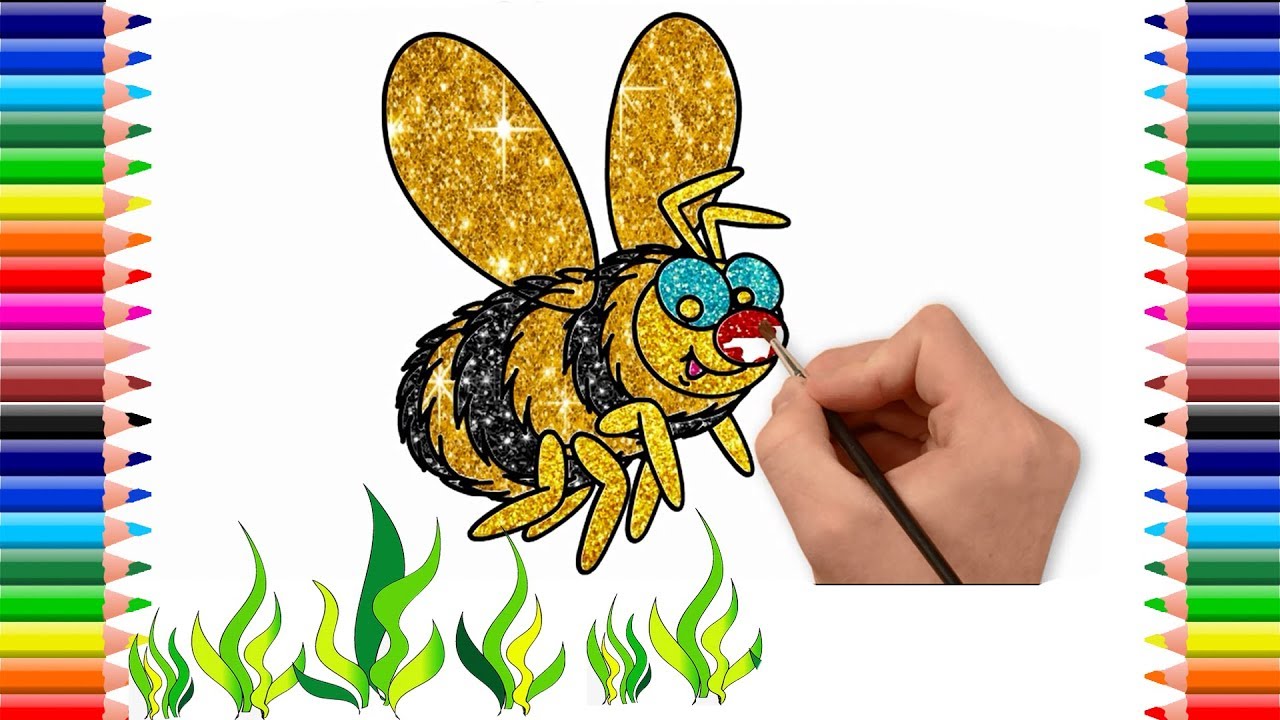how to draw bumblebees,colored bumblebees,bumblebees - YouTube