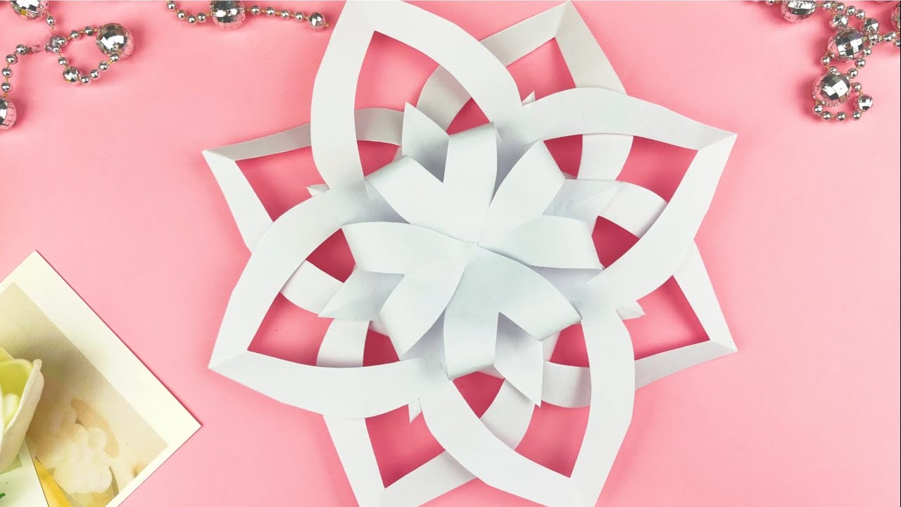 How To Make 3D Origami Snowflake Craft - YouTube