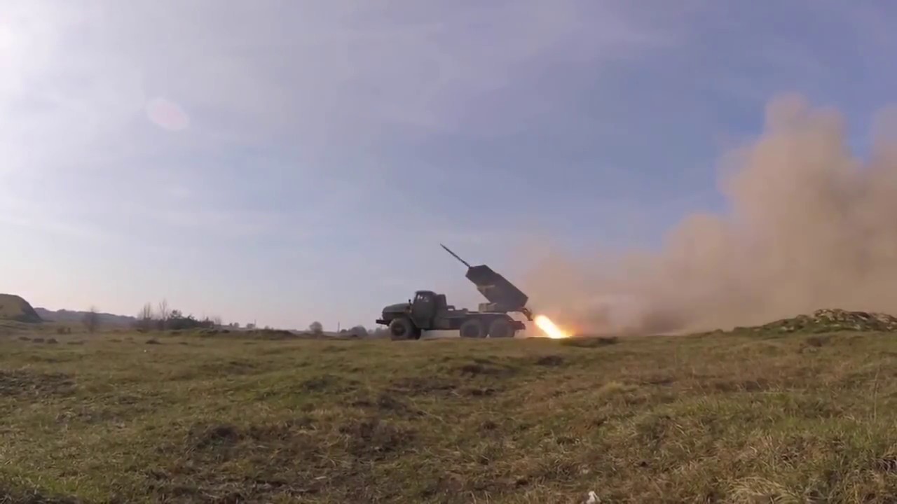 Ukrainian BM-21 Grad Multiple Rocket Launcher - YouTube