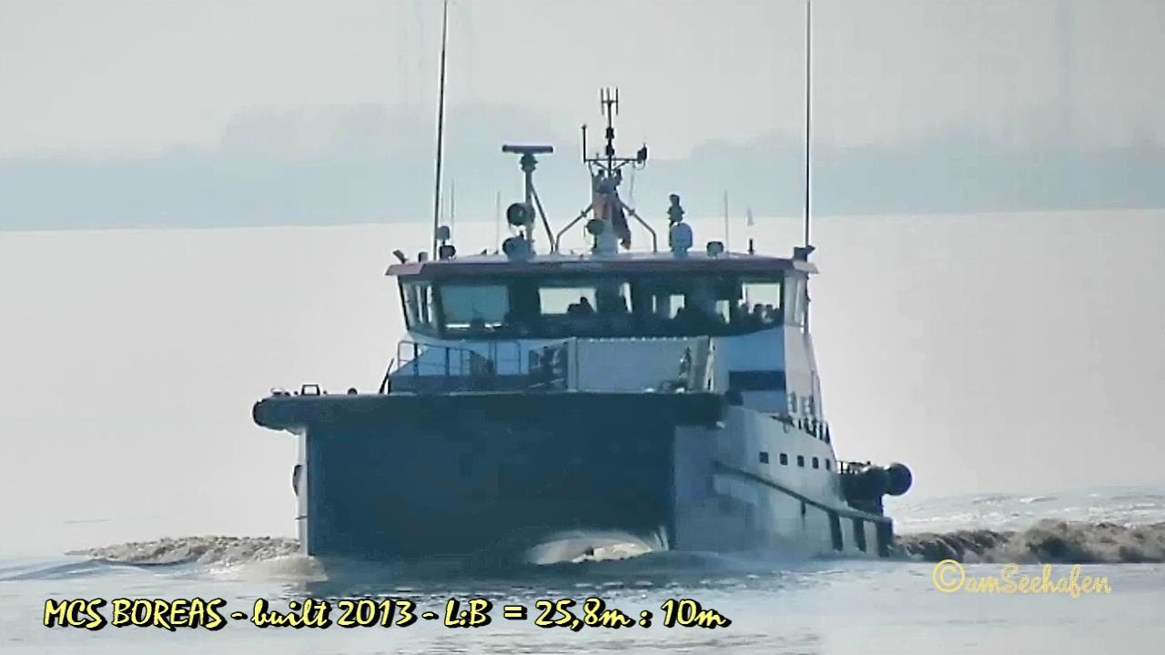 MCS BOREAS 2GDR8 IMO 9679098 Emden Germany offshore crew boat catamaran ...