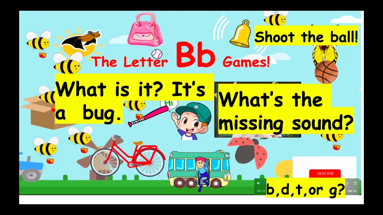 Letter Bb Games with 3 Interactive activities-Answer a simple question ...