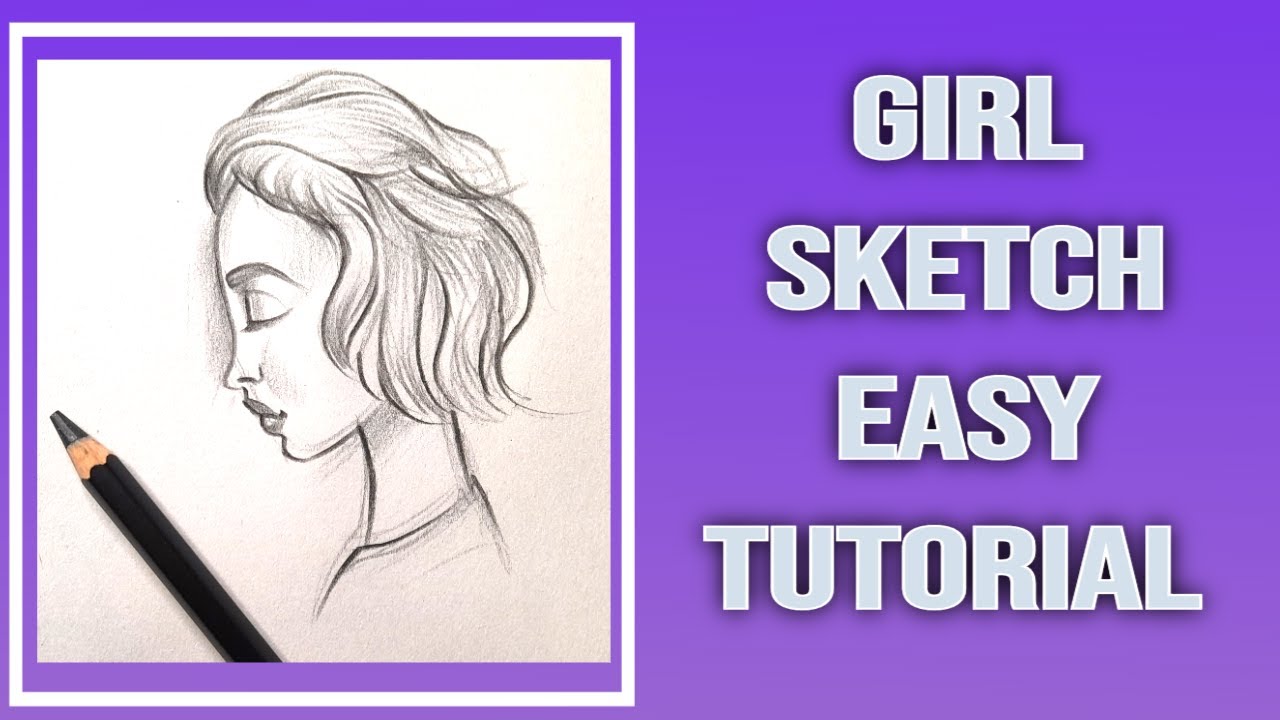 How to draw a girl face sketch easy(side view)| Girl Drawing Easy Way ...