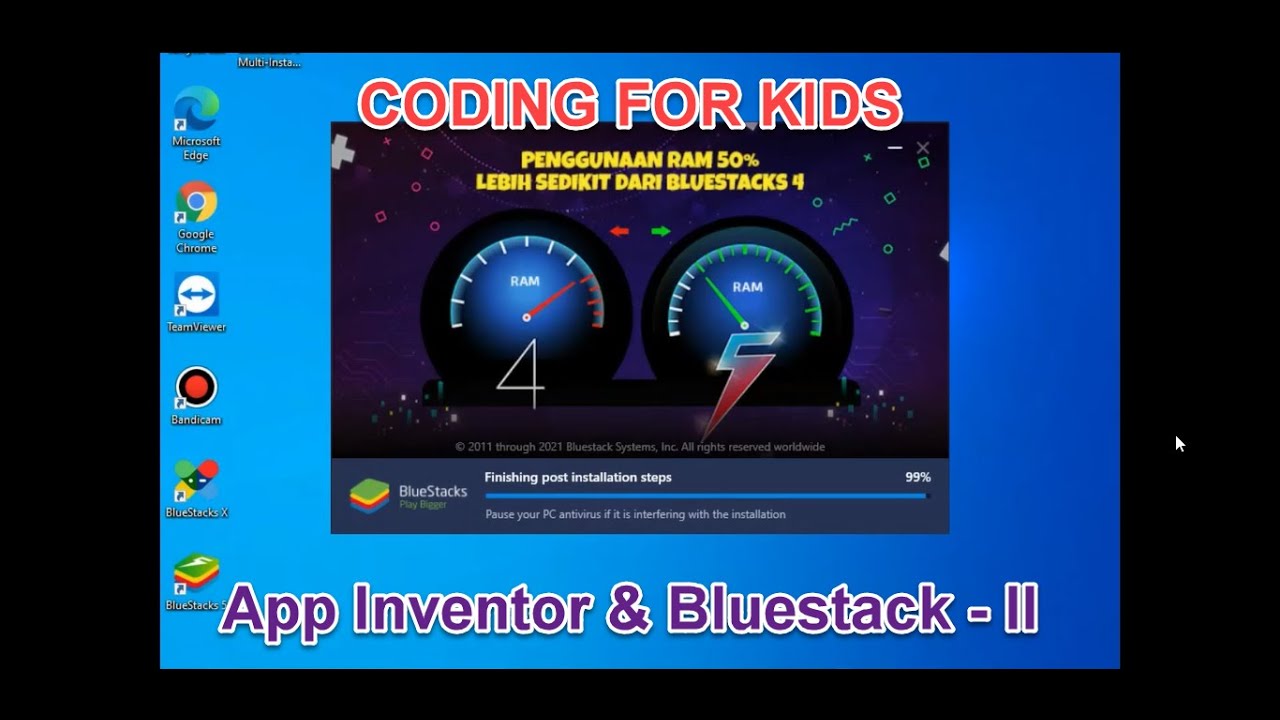 Coding for Kids - App Inventor and Bluestack Simulator (Splash Screen ...