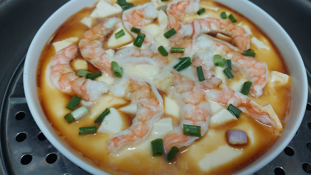 Masakan hongkong stim tahu telur dan udang@liyamenul - YouTube