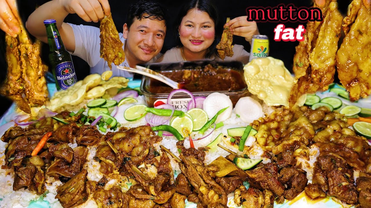 🔥 Ultimate Mutton Fat & Meat Mukbang Challenge! 🔥 | Nepali Couple Food ...