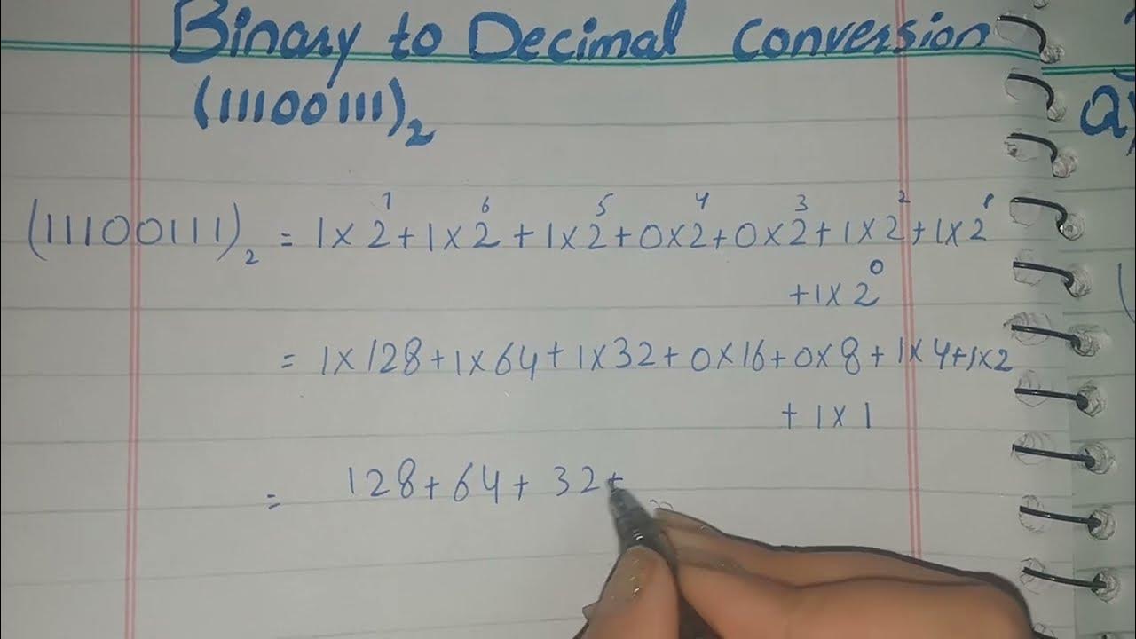 Binary to Decimal Conversion, Binary to Decimal Conversion in Urdu (11100111) - YouTube