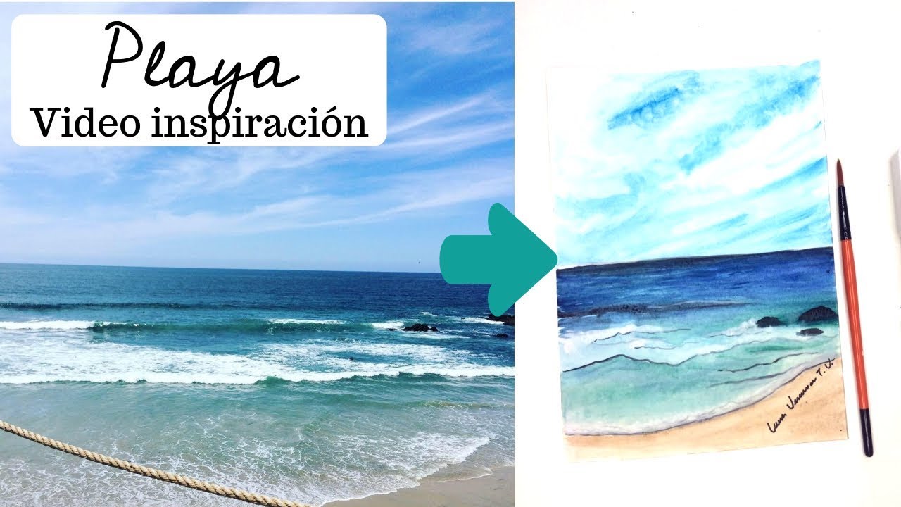 Pintando Playa con acuarelas | Vídeo inspiración - YouTube