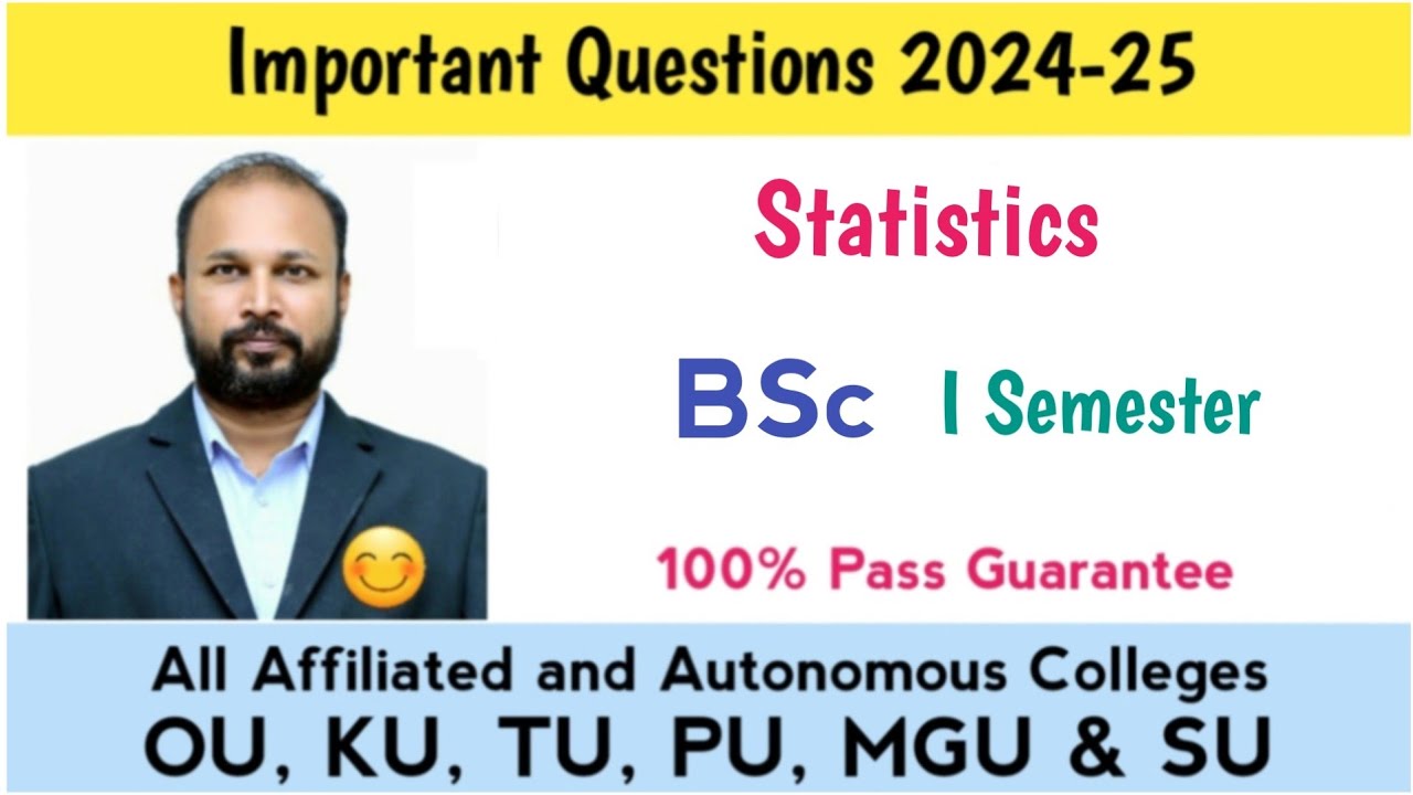 Statistics Important Questions 2024-25 BSc I Semester 1st Sem Stats Imp ...