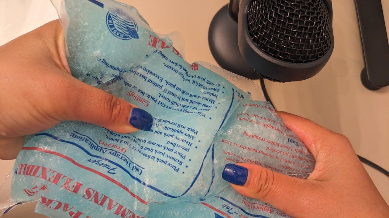 ASMR icepack fresh crunch sound//ASMR therapy //helps you go bed 🛏️ ...