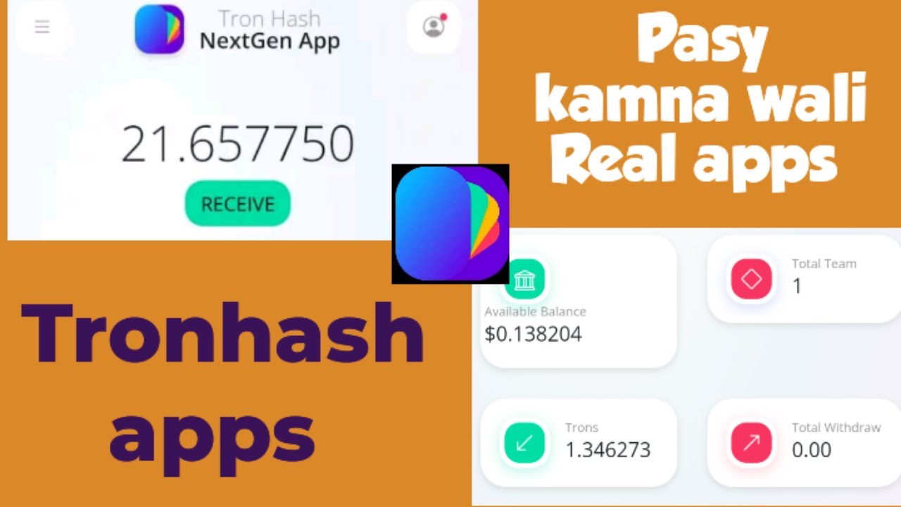 Tronhash apps // Earn money from apps // Best online earning apps Download this apps - YouTube