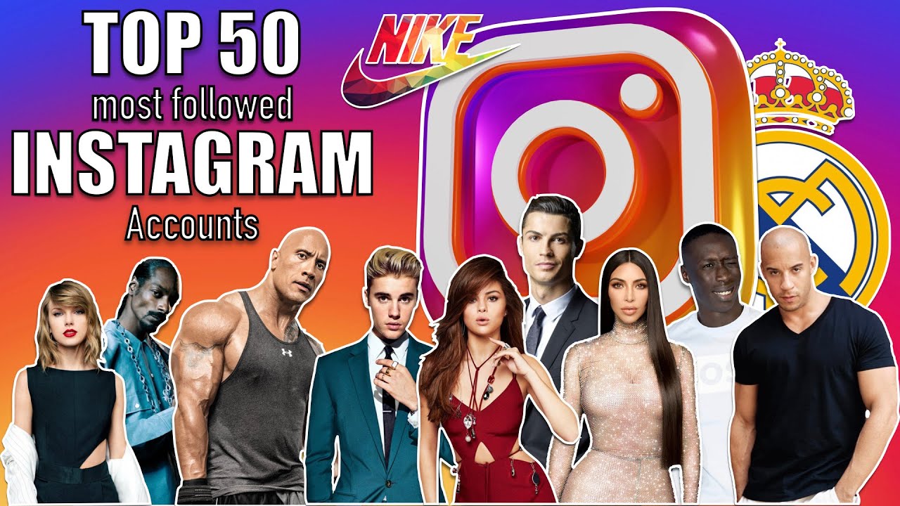 TOP 50 MOST FOLLOWED INSTAGRAM ACCOUNTS 2023 - Comparison - YouTube