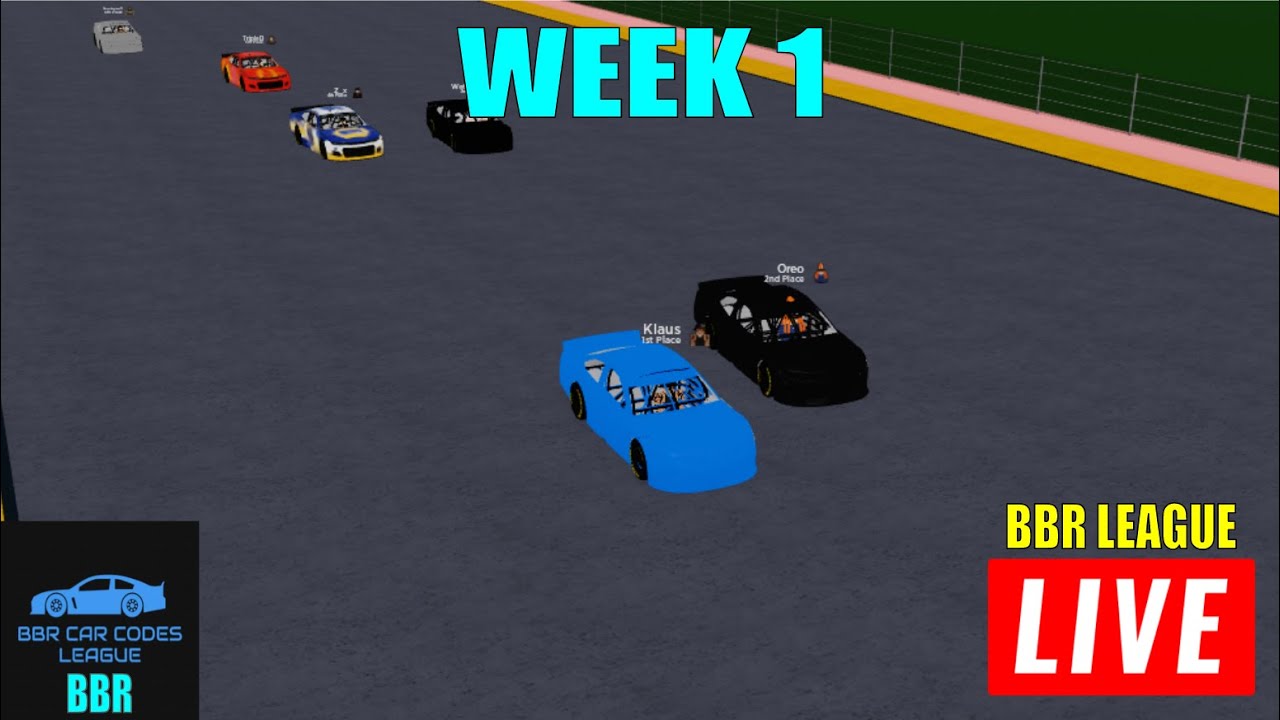 Week 1 - BBR Car Codes Backstretch Battles League (Roblox) - YouTube