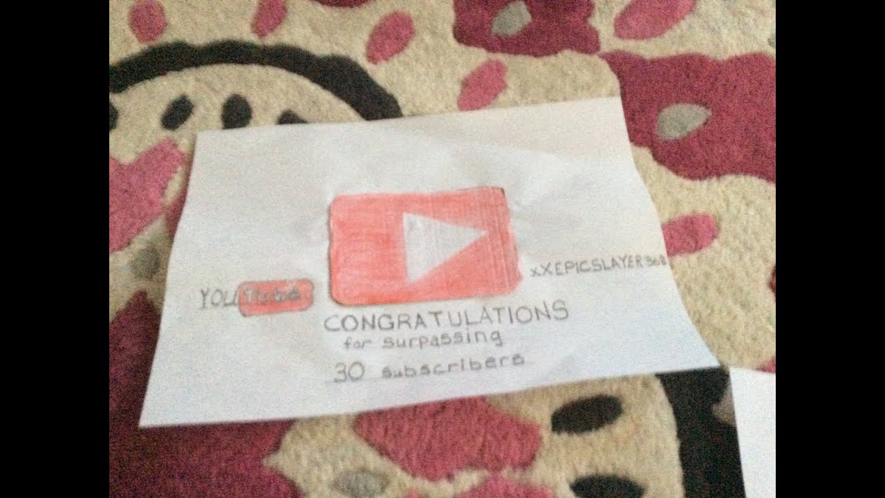 Paper Play Button Award For 30 Subscribers! (Home Made) - YouTube