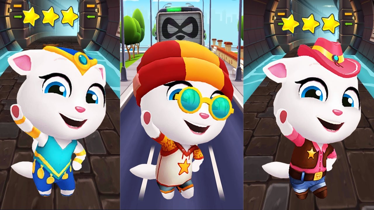 Cowboy Angela, Skater Angela, Genie Angela – Talking Tom Gold Run - YouTube