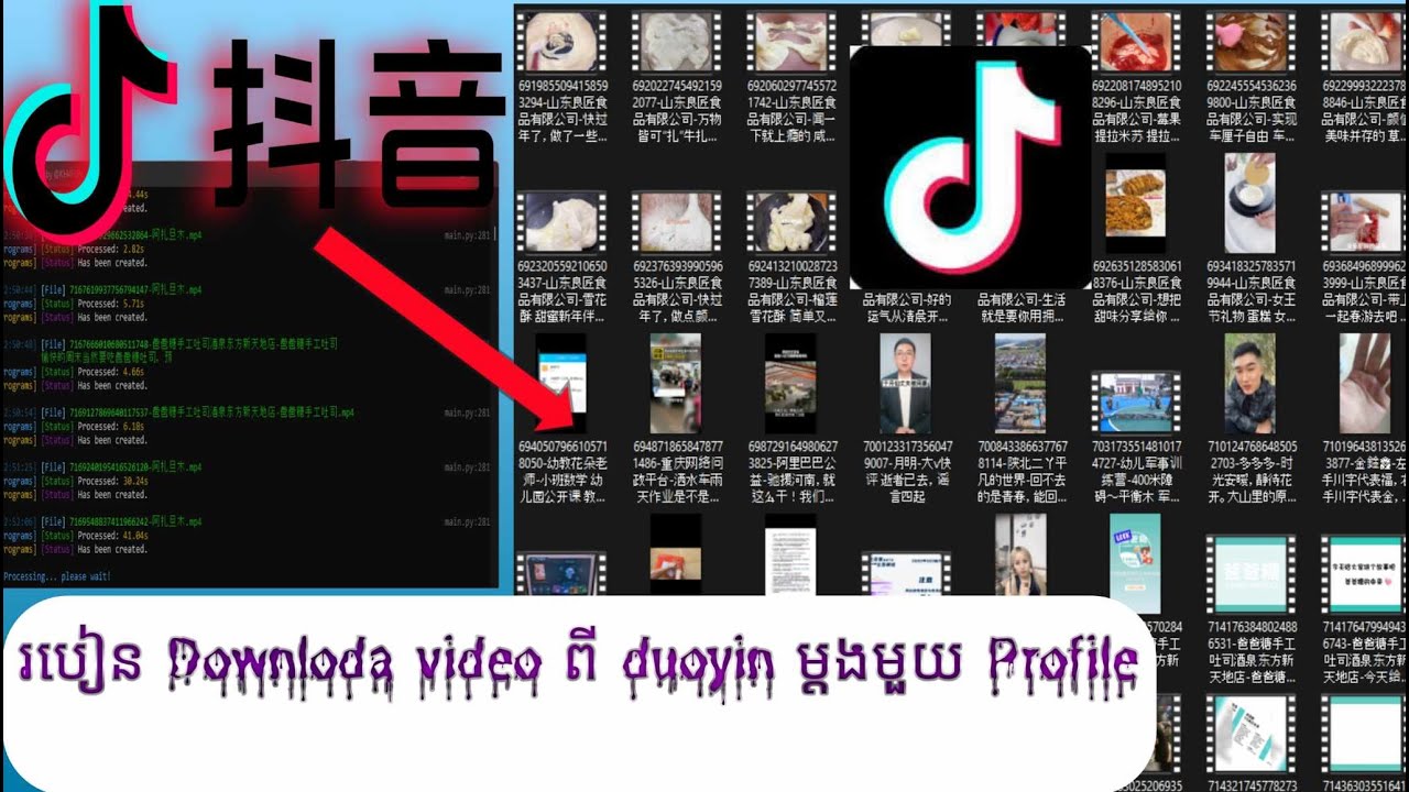 របៀប Download video ចេញពី douyin ម្ដងមួយ Profile free tool downlod ...