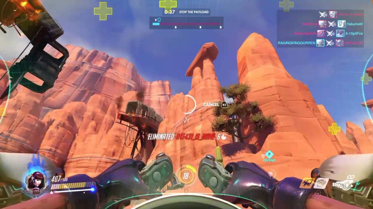 Overwatch : Control Point on Defend ( Dva ) w/ POTG - YouTube