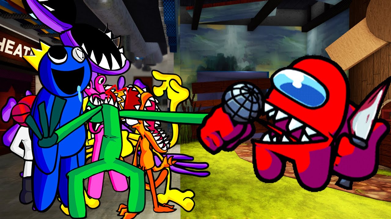 2D Rainbow Friends vs Among Us Impostor (Yellow, Pink, Blue, Green ...