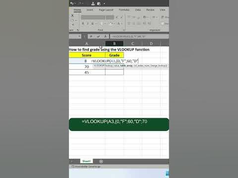 How to find grade using the VLOOKUP function #trending #excel #shortfeed - YouTube