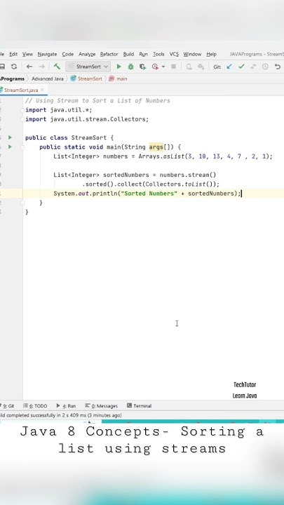 Sorting A List In Java Using Streams Streams In Java Javastreams Sorting Java8