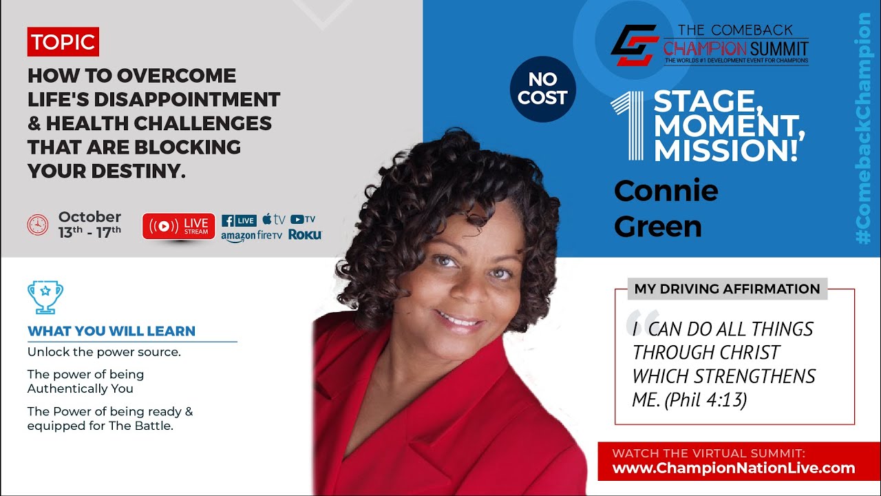 Dr Connie Green Presents How to Overcome Life's disappointment & health ...
