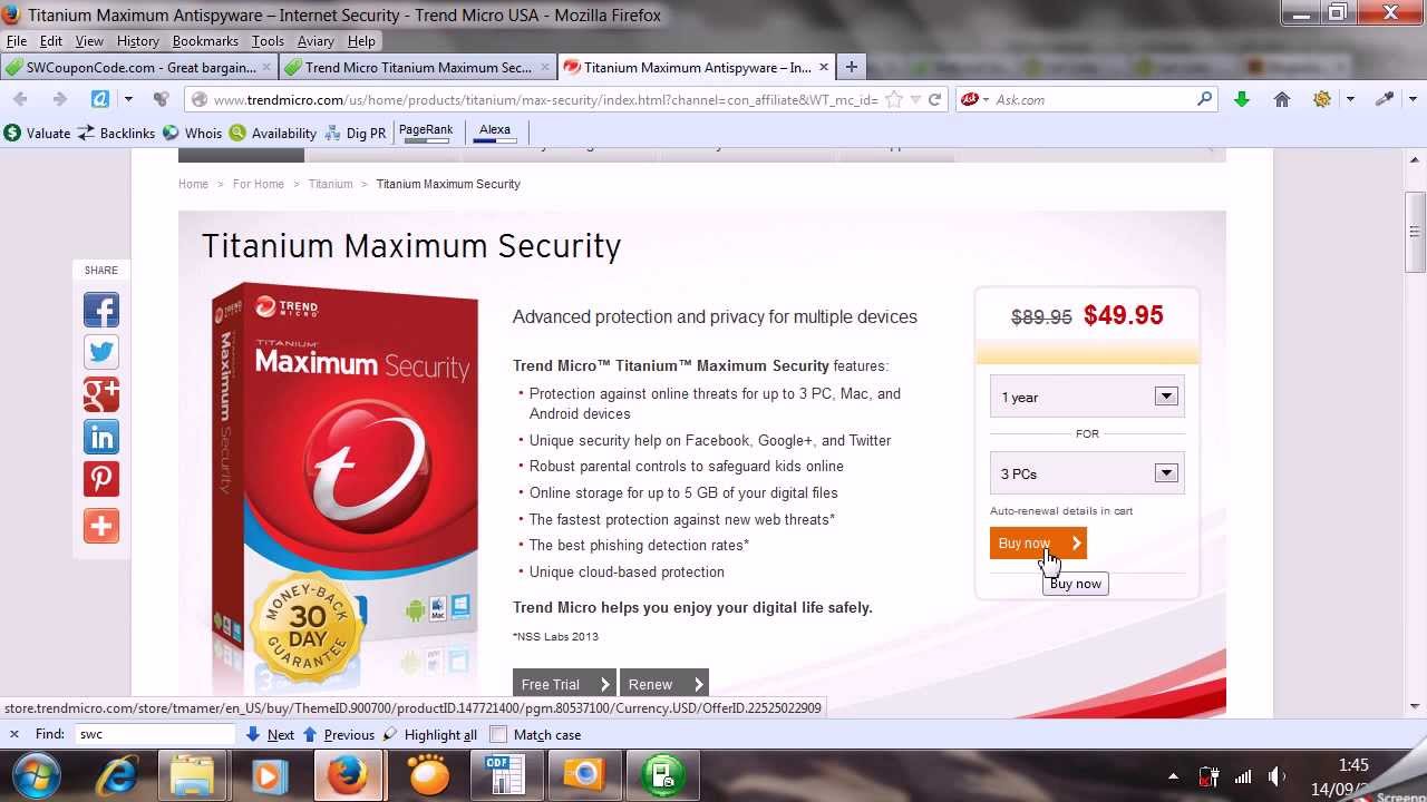 Trend Micro Titanium Maximum Security 2014 Coupon - YouTube