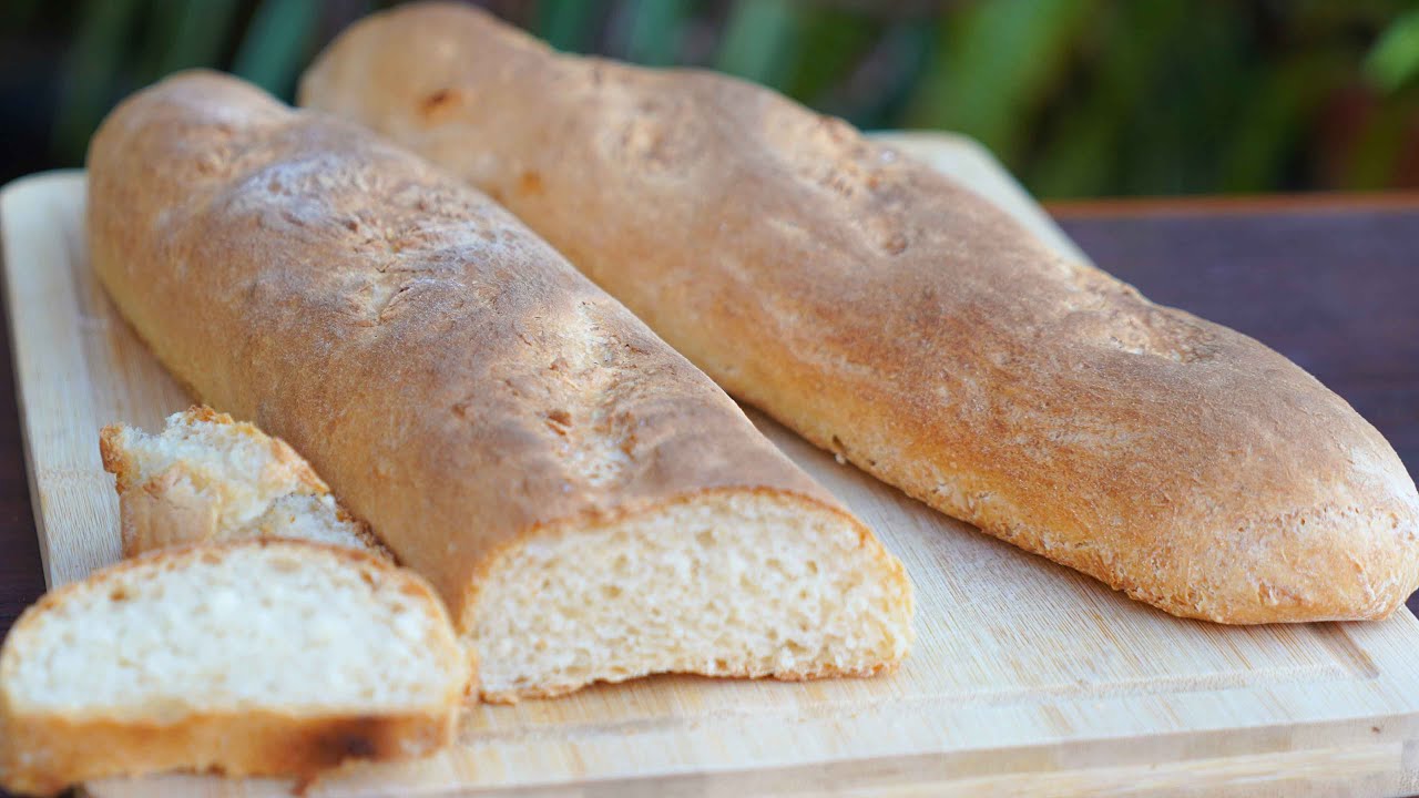 Barra de pan casera - Baguette - Receta barras de pan - YouTube