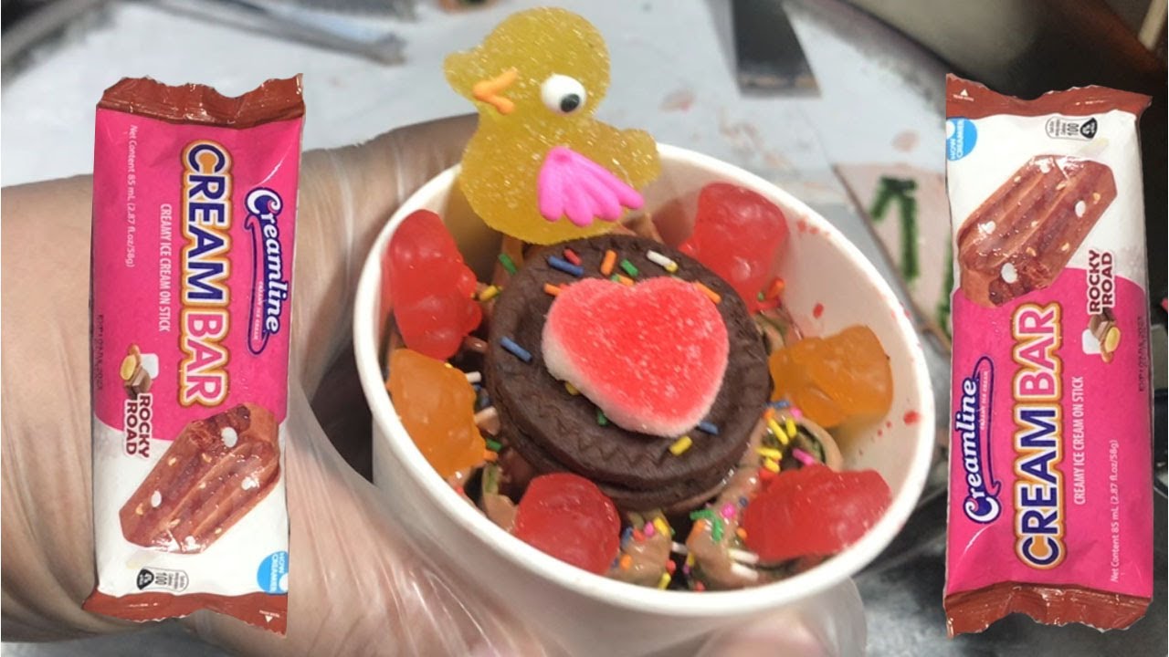 Creamline Cream Bar Creamy Ice Cream on Stick Rocky Road Ice Cream Roll ...