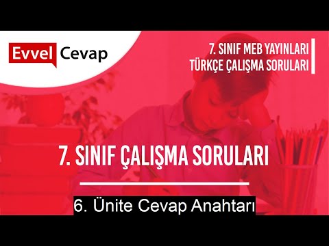 7. Sınıf Türkçe Çalışma Soruları 6. Tema Cevapları