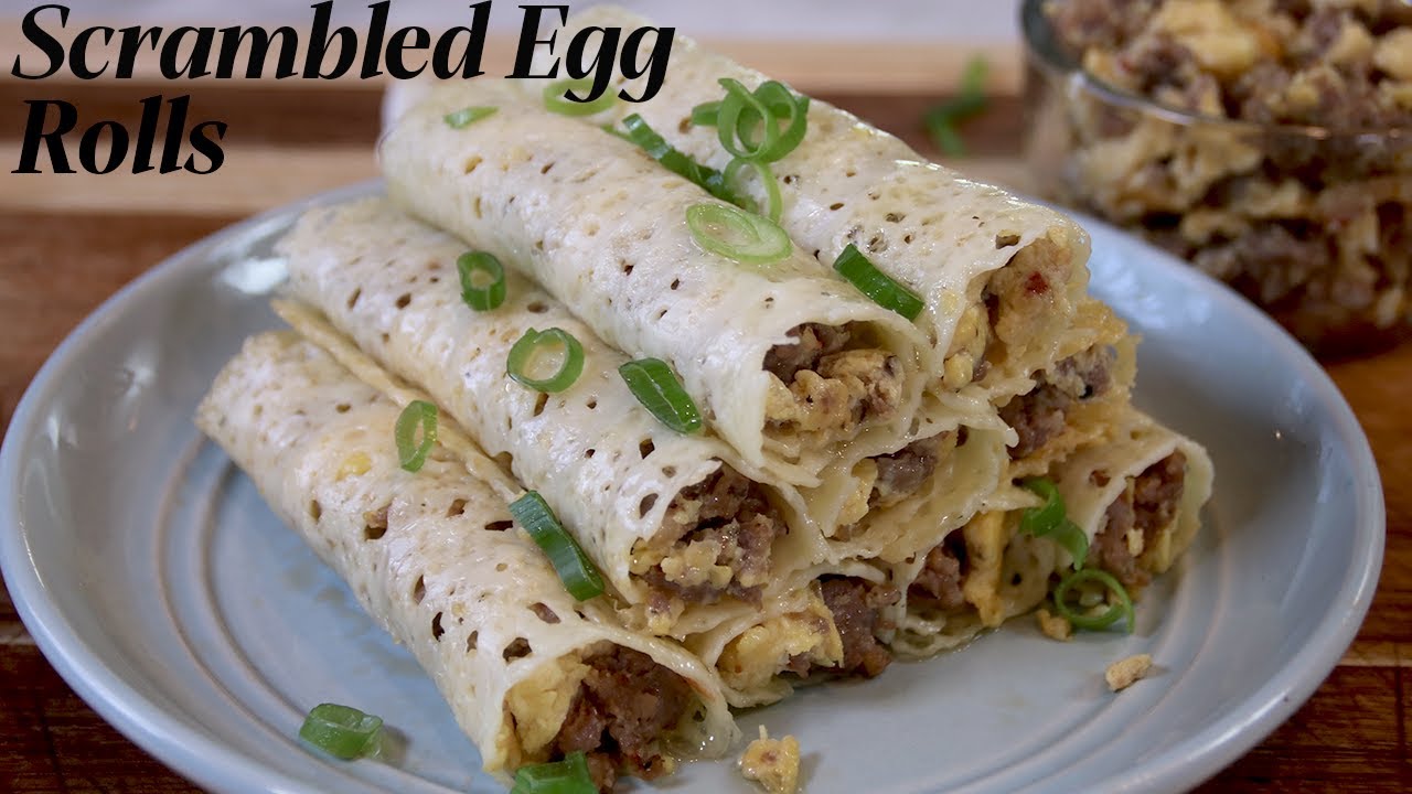 Deliciously Cheesy Scrambled Egg Rolls - Easy Peasy Recipe! - YouTube