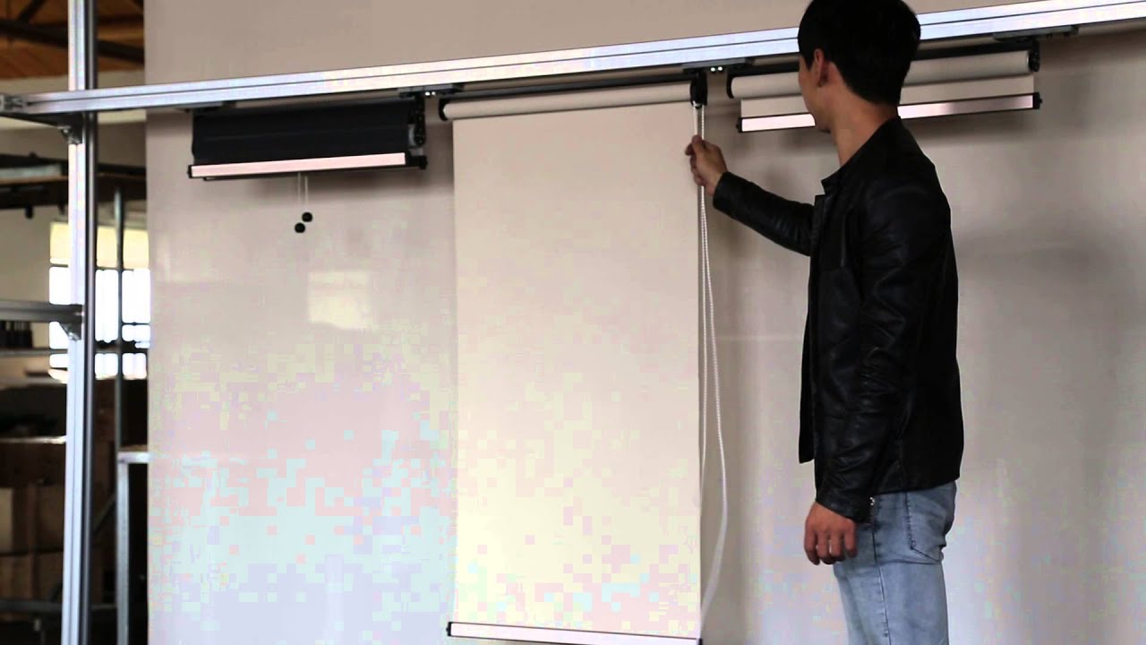 Chain control spring roller shade and blinds - YouTube