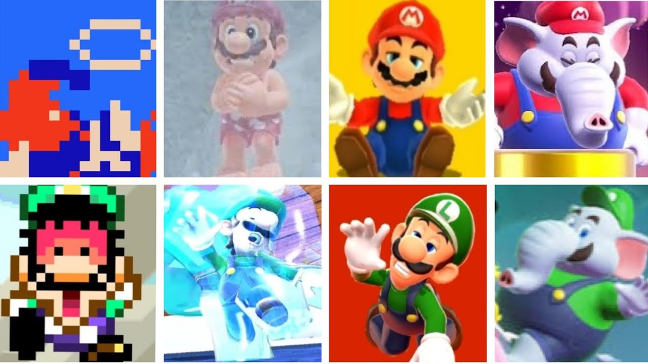Evolution of MARIO AND LUIGI DEATH ANIMATION EVER & Game Over Screens ...