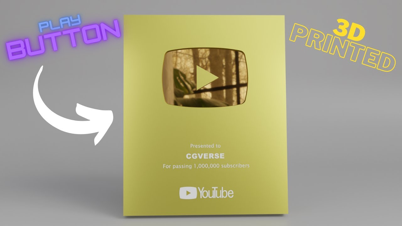 I MADE 3D YOUTUBE PLAY BUTTON | 1M PLAY BUTTON | #3d #3dmodel - YouTube