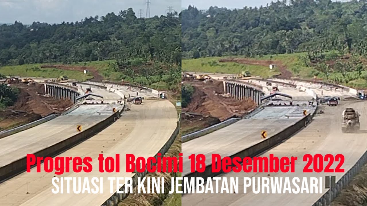 progres tol Bocimi 18 Desember 2022//situasi progres jembatan lembah Purwasari-tol Bocimi seksi ...