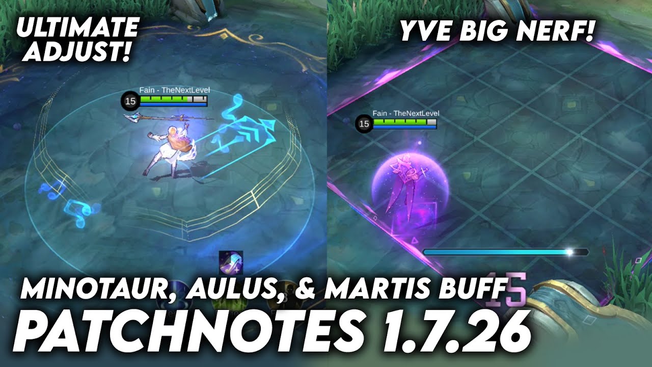 Yve Big Nerf! Odette Ultimate Adjust! Minotaur Skill 1 Airborne Buff ...