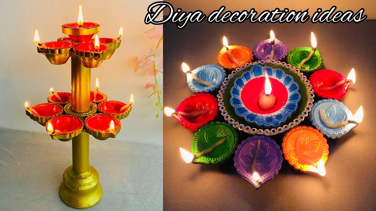 Diya decoration ideas | Diya stand making ideas - YouTube