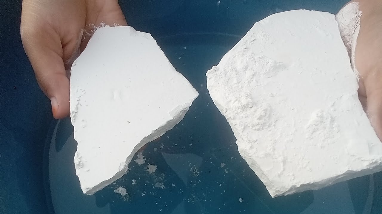 new vedio white chak crumbling in water and vedio dicated to chalk ...