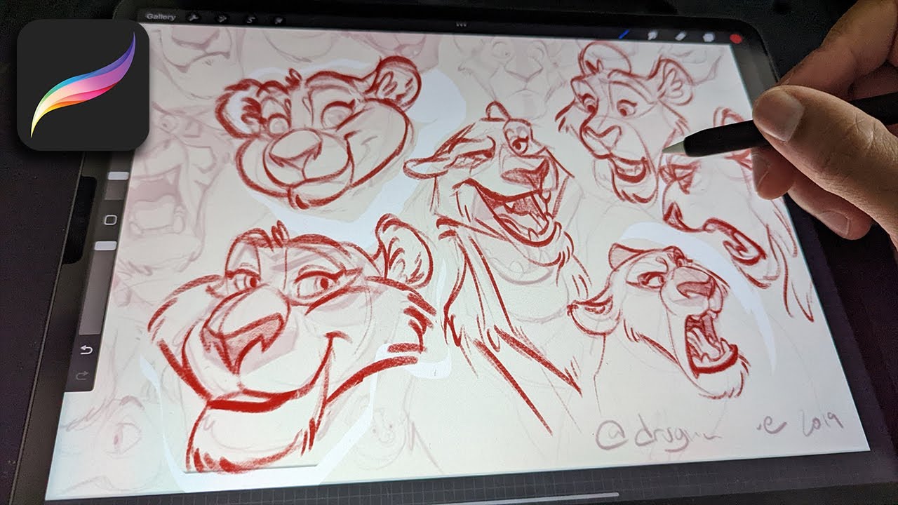 Big Cat Sketches in Procreate: - YouTube