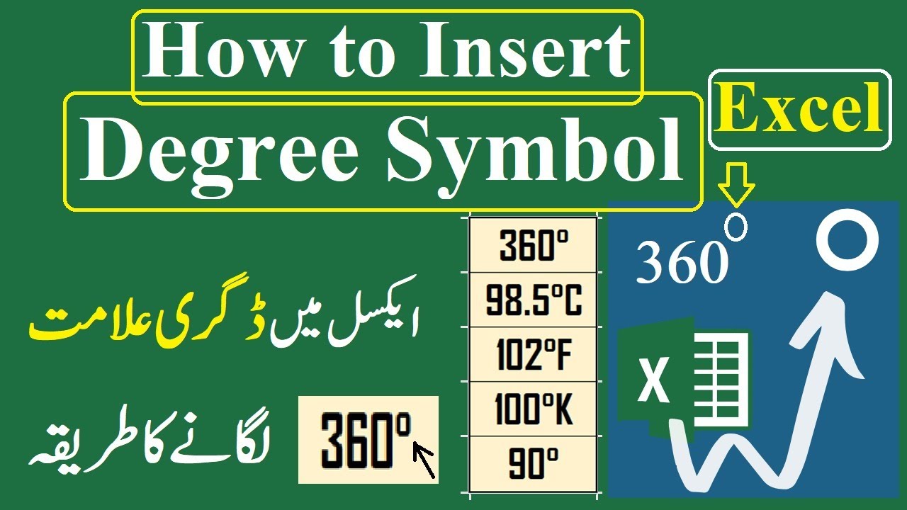 How to insert Degree Symbol ° in Microsoft Excel - YouTube