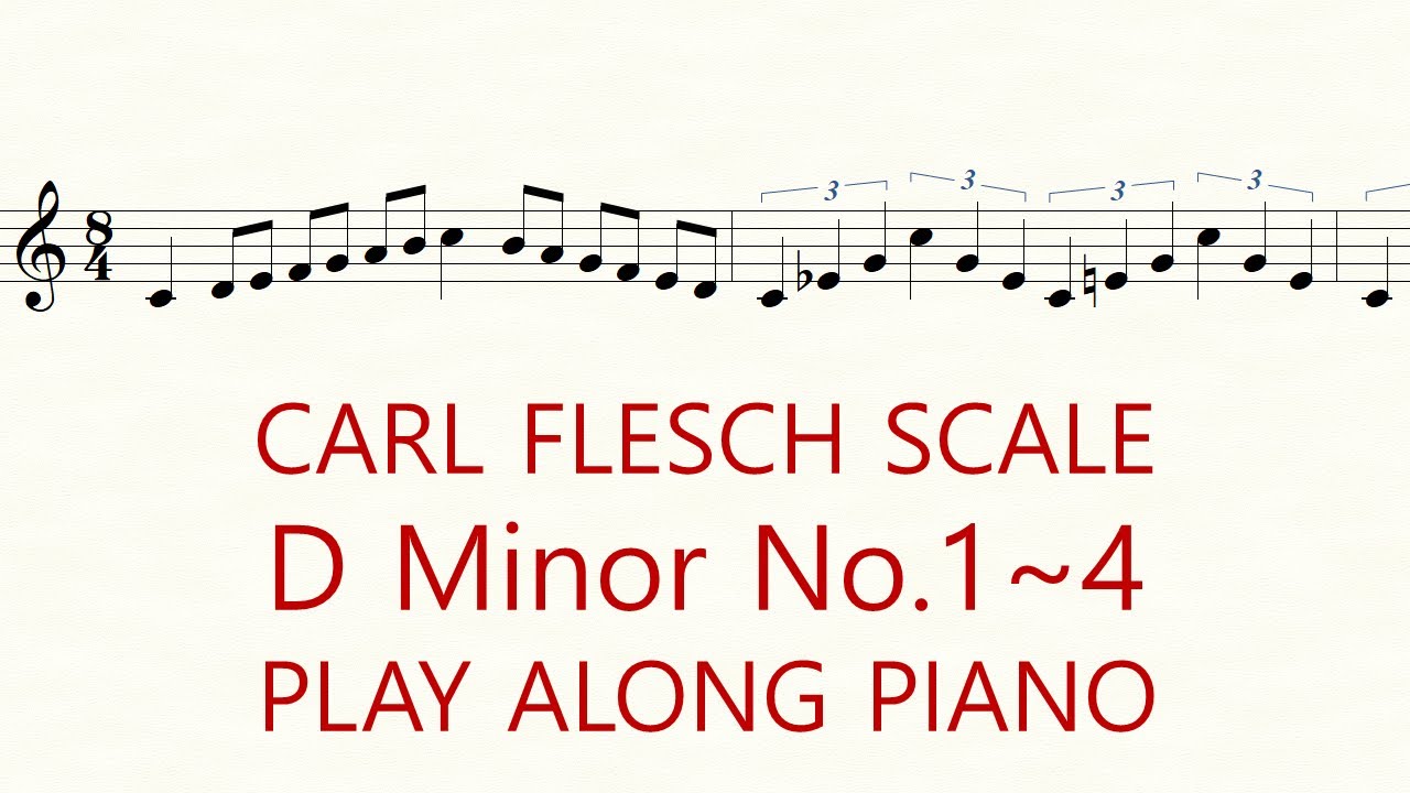 Violin Scale Carl Flesch D Minor No.1~4 Scale System 1 Octave Each ...