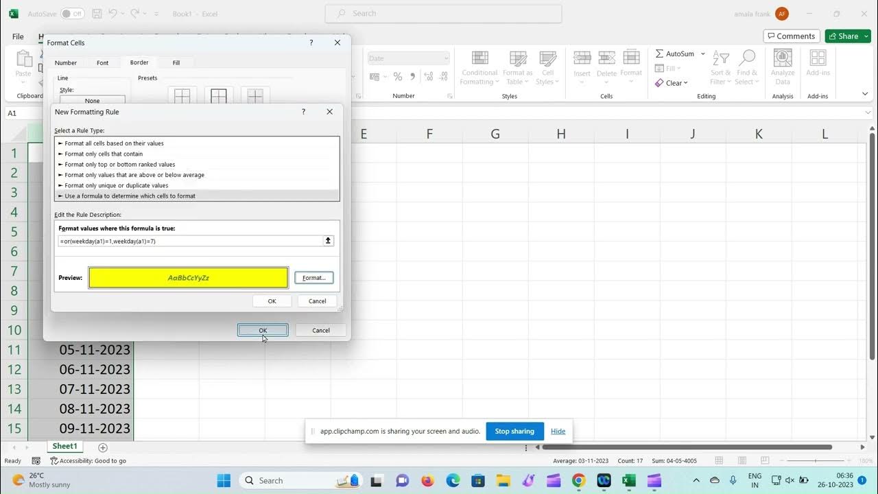 Msexcel Date Functions And Conditional Formatting Excelfunctions Exceltutorial Excel Youtube