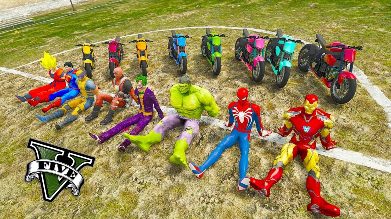 Spiderman Bike Race Superman Motorcycle Ride/ El hombre araña en motos ...